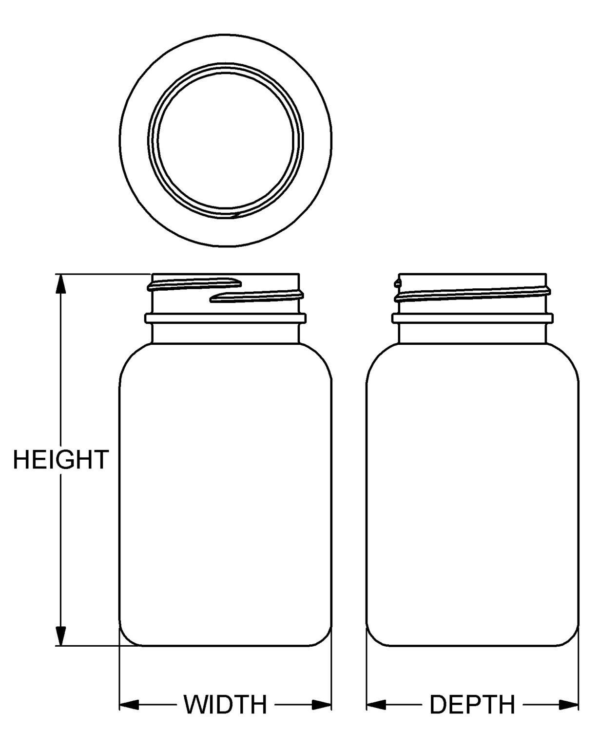 PharmaSure™ 200 cc Artistic Series Wide-Mouth Pharmaceutical Round ...
