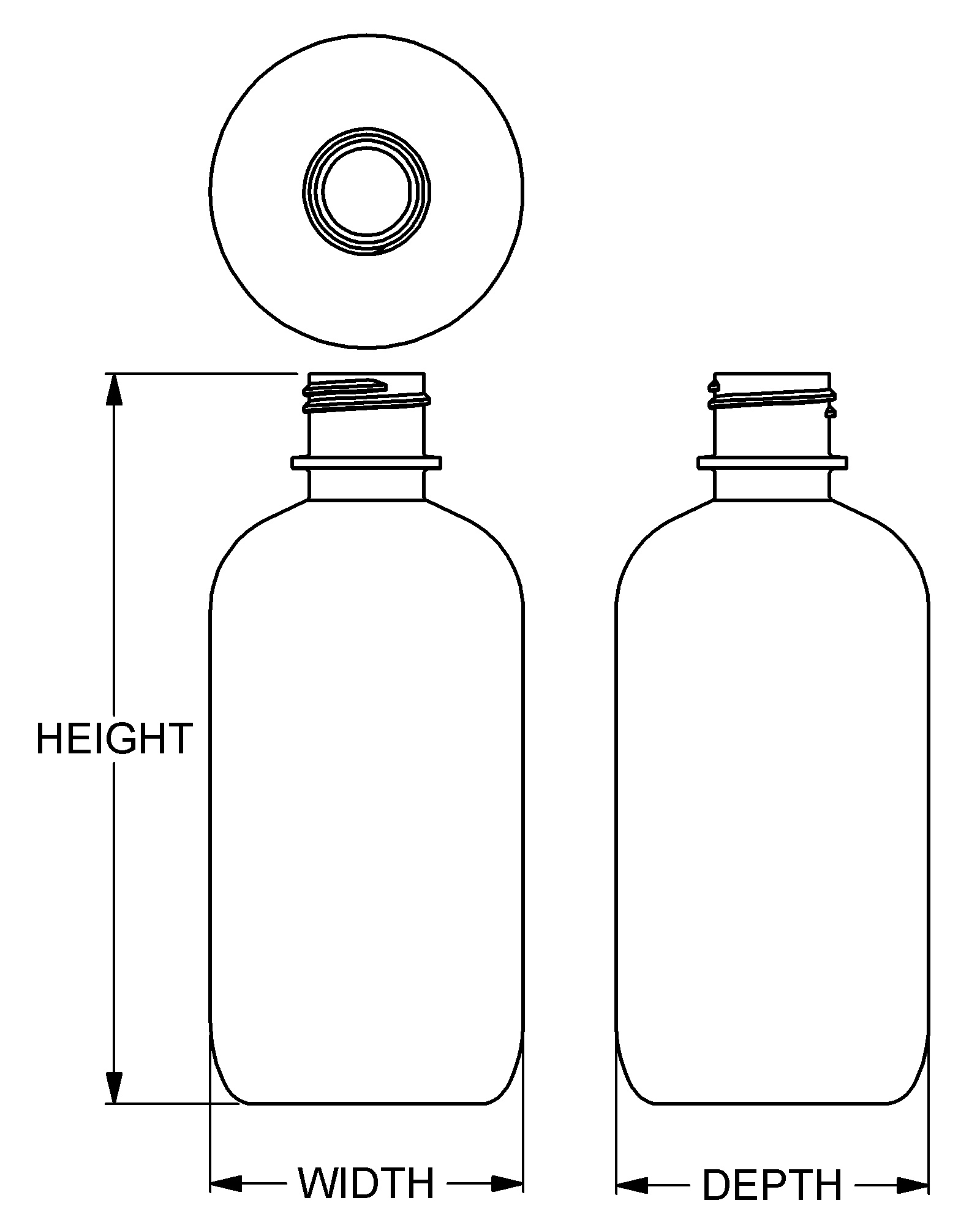 PharmaSure 8 Oz Boston Round Drug Plastics Glass PharmaSure 8 Oz Boston Round Drug Plastics Glass